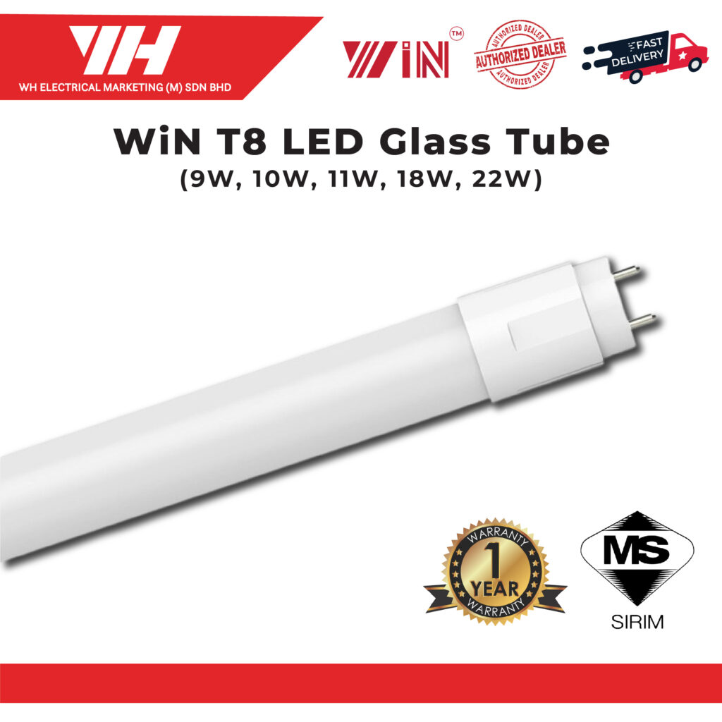 [5PCS] WIN HIGH QUALITY LED T8 GLASS TUBE WITH (SIRIM) - whgrouponline.com