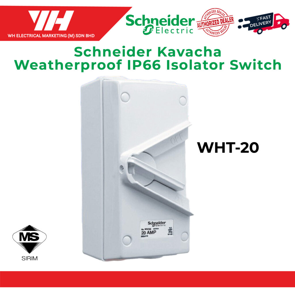 Schneider Kavacha Weatherproof IP66 Isolator Switch White (20A) - whgrouponline.com