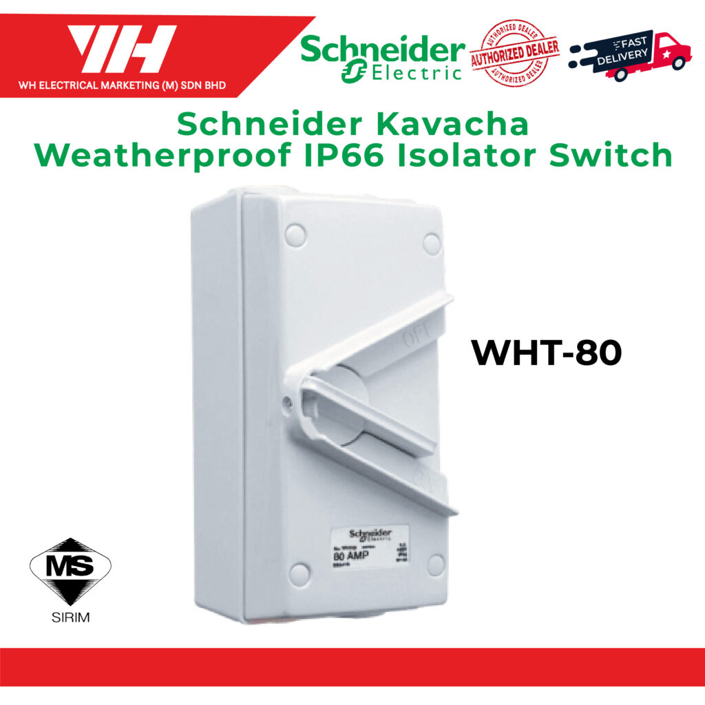Schneider Kavacha Weatherproof IP66 Isolator Switch White (80A ...